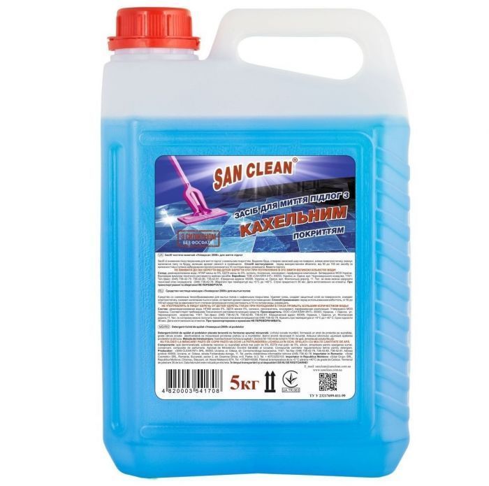 Засіб для миття підлог з кахельним покриттям San Clean, 5000 мл купити ...